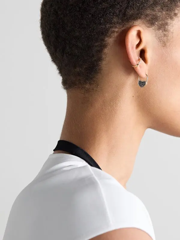 Yvonne Léon Créole Cadenas Coeur Single Earring - Black
