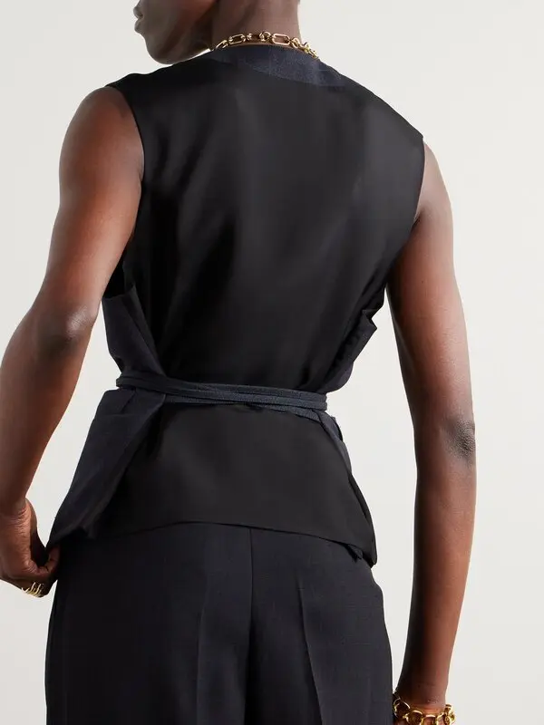 Bottega Veneta Belted Wool Waistcoat - Black