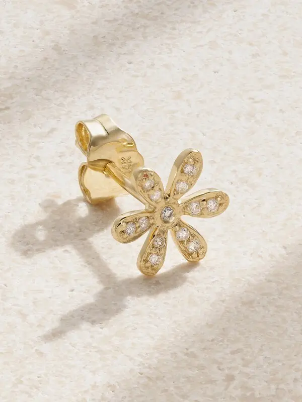 SYDNEY EVAN Daisy Diamond Earring - Gold