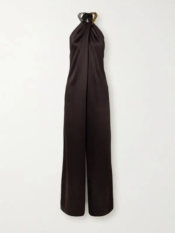 Stella McCartney Chain-embellished Jumpsuit - Brown