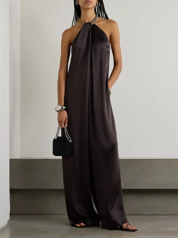 Stella McCartney Chain-embellished Jumpsuit - Brown