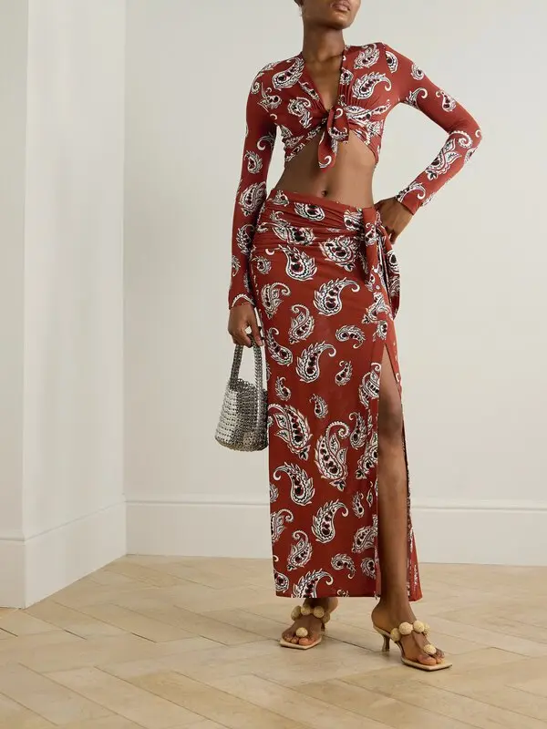 Rabanne Paisley-print Maxi Skirt