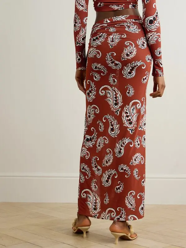 Rabanne Paisley-print Maxi Skirt