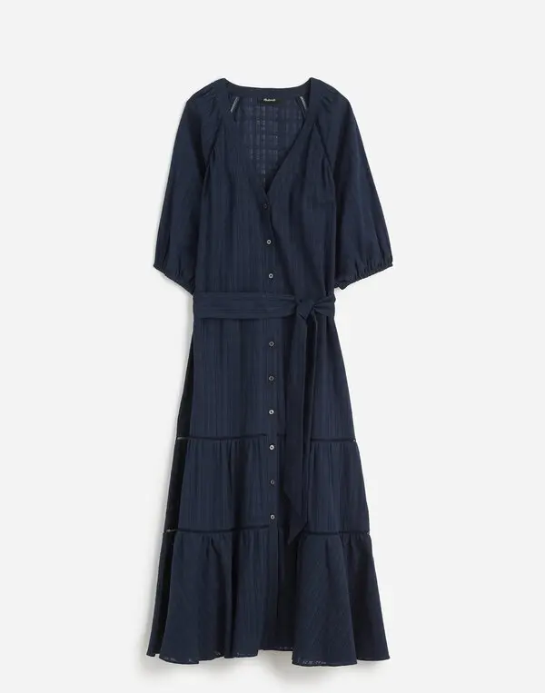 madewell navy blue dress Madewell Size 2 navy/white Print Pre-Owned Ladies Dress