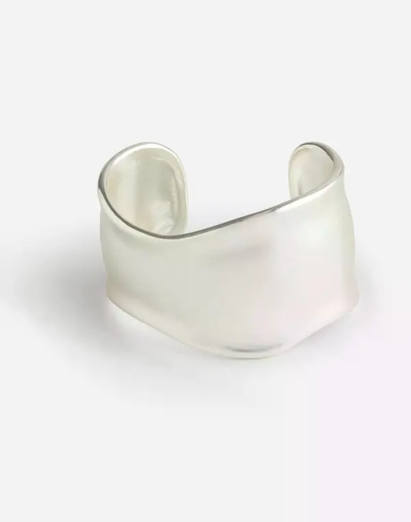 Madewell Organic Wide Cuff Bracelet - Light Silver Ox