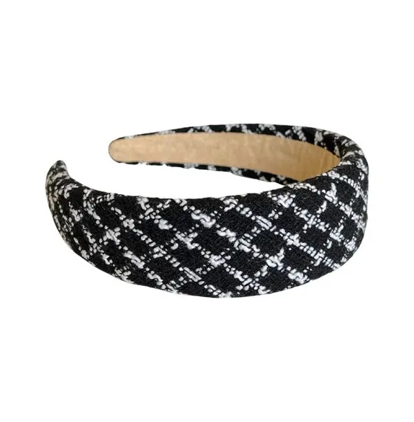 HEADBANDS OF HOPE Plaid Padded Headband - Black