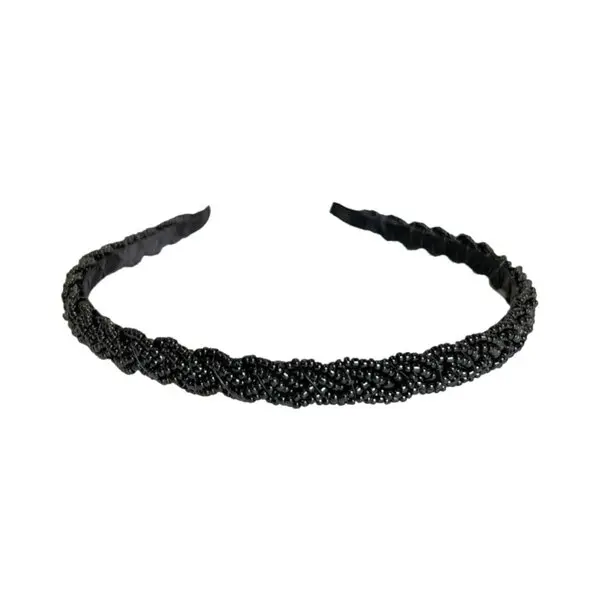 HEADBANDS OF HOPE Beaded Braided Headband - Black