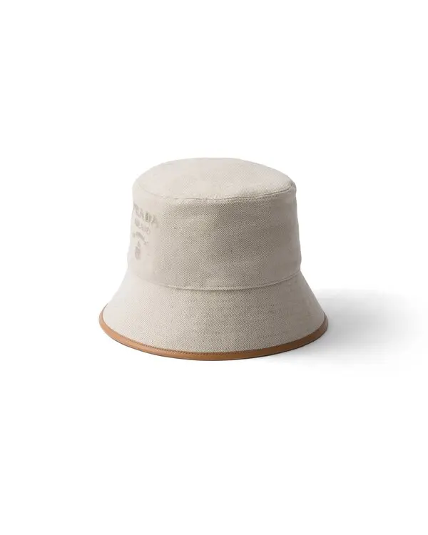 Prada Linen-blend Bucket Hat - Neutral