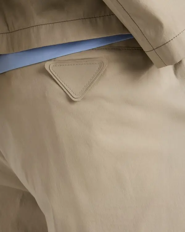 Prada Stretch Poplin Wide Leg Pants - Neutral