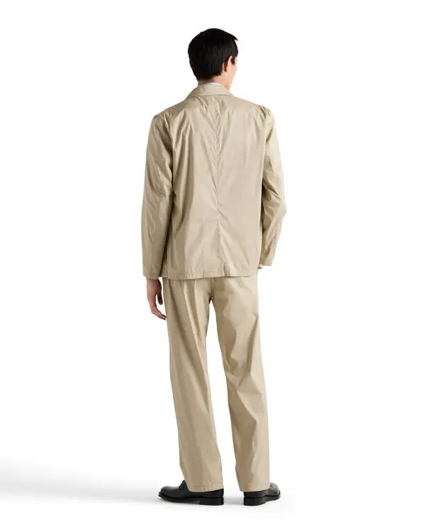 Prada Stretch Poplin Wide Leg Pants - Neutral