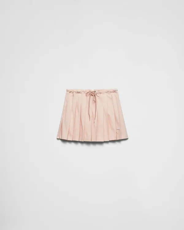 Prada Pleated Piqué Miniskirt
