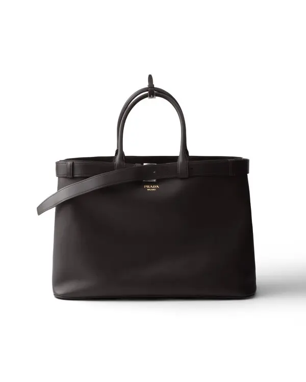 Prada Buckle Leather Bag - Brown
