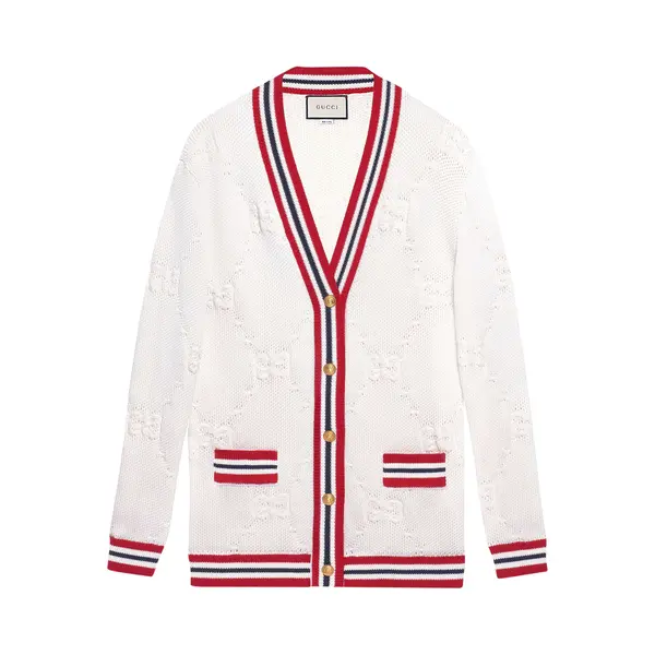 Gucci Sylvie Web Knit Cardigan - White