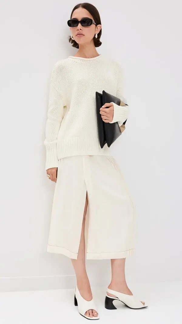 LA LIGNE Solid Marina Sweater - Ivory