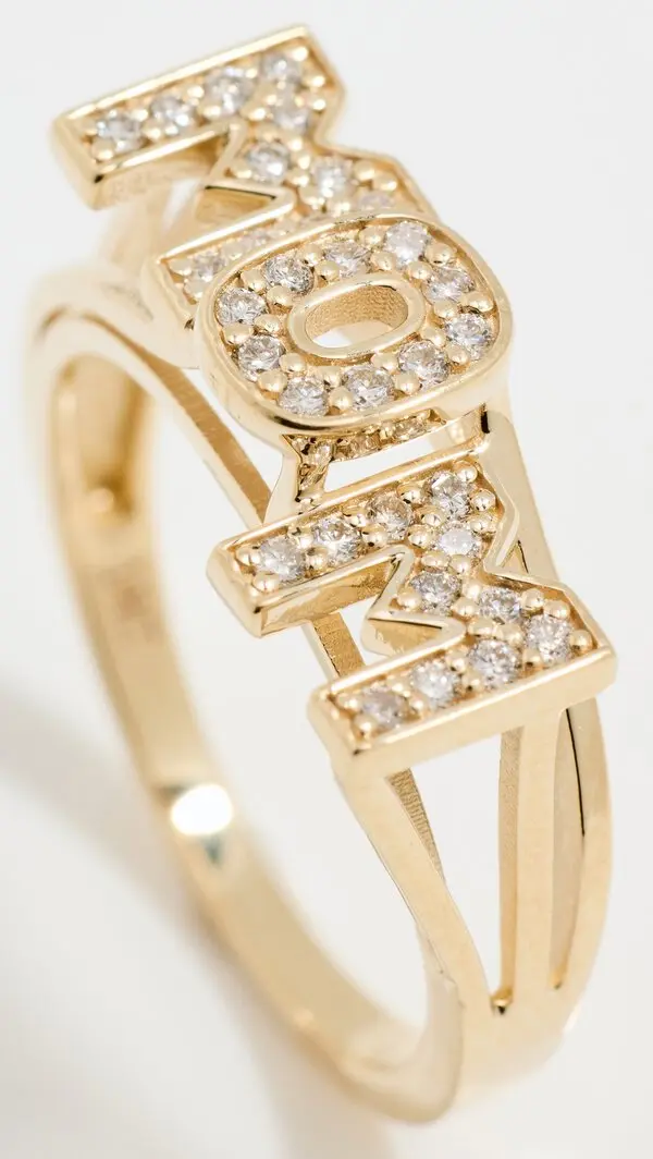 ISA GRUTMAN 14k Diamond "mom" Ring