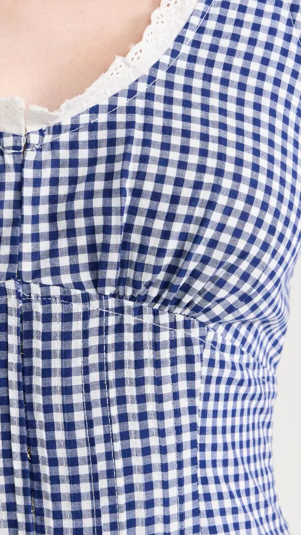 ceronne gingham cotton mini dress Ceronne Gingham Mini Dress