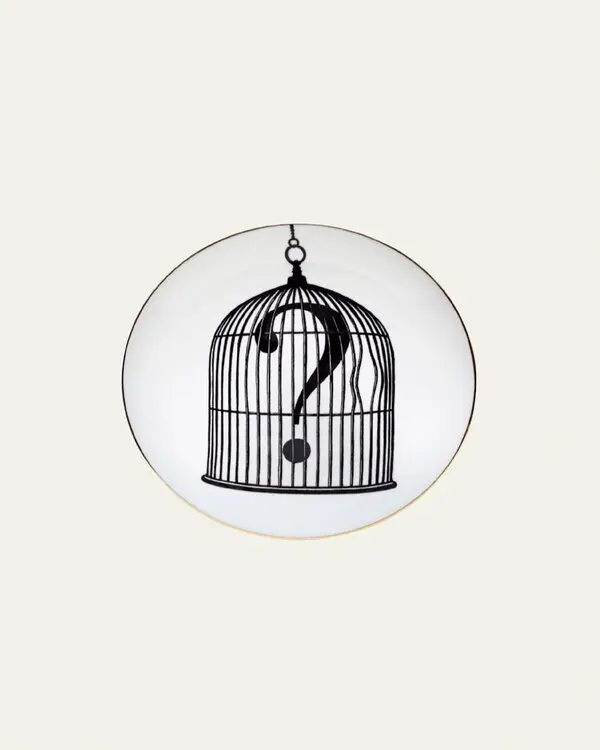 RORY DOBNER Question Mark Birdcage Salad/dessert Plate