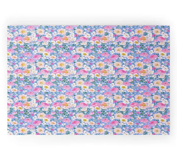 DENY DESIGNS Welcome Mat Periwinkle Garden Alison Janssen - One-color