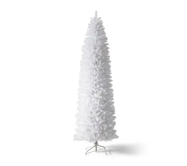 GLITZHOME 9' Pencil Tinsel Artificial Christmas Tree - One-color