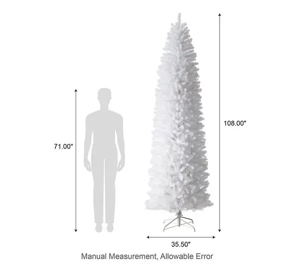 GLITZHOME 9' Pencil Tinsel Artificial Christmas Tree