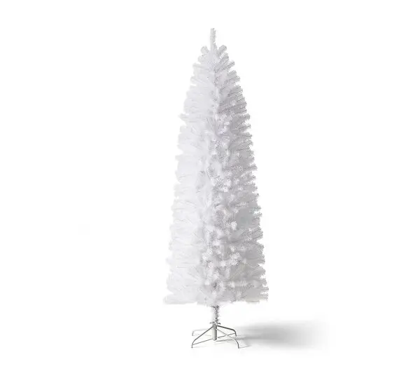 GLITZHOME 7.5' Pencil Tinsel Artificial Christ Mas Tree - One-color