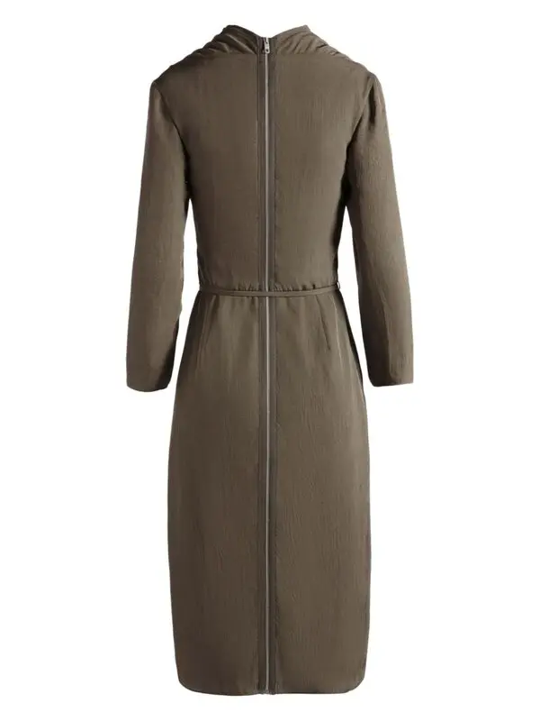 Bally Cowl-neck Belted Midi Dress