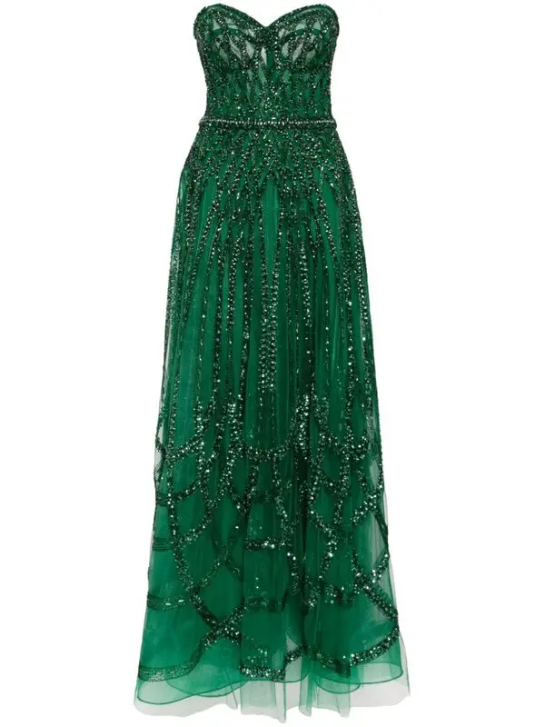 Zuhair Murad Bead-embroidered Corset Gown