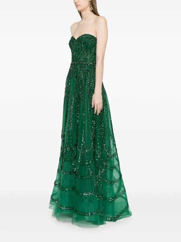 Zuhair Murad Bead-embroidered Corset Gown