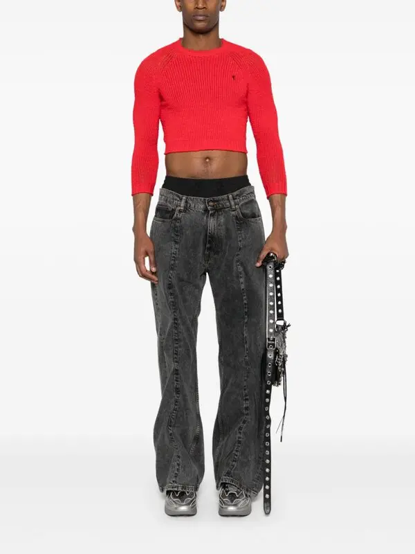 DOUBLET Chunk-knit Cropped Jumper