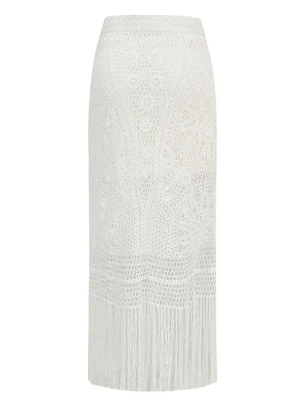 Shanghai Tang Open-knit Straight Skirt