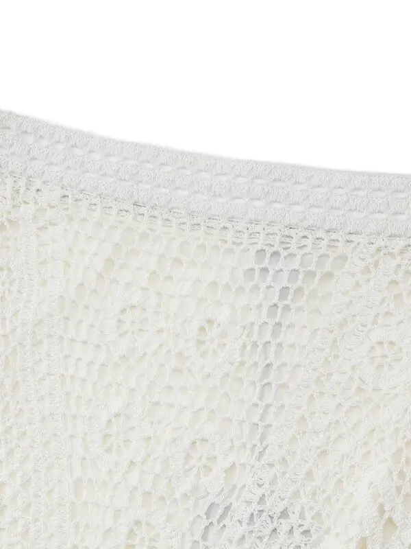 Shanghai Tang Open-knit Straight Skirt