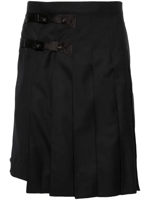 Thom Browne Pleated Wool Skorts