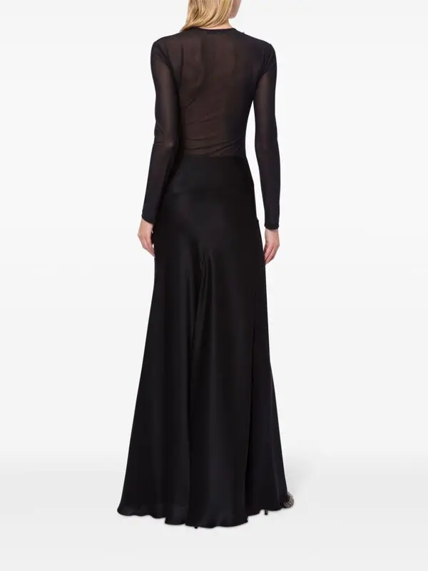 Alberta Ferretti Fluted Satin Maxi Skirt
