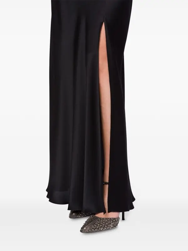 Alberta Ferretti Fluted Satin Maxi Skirt