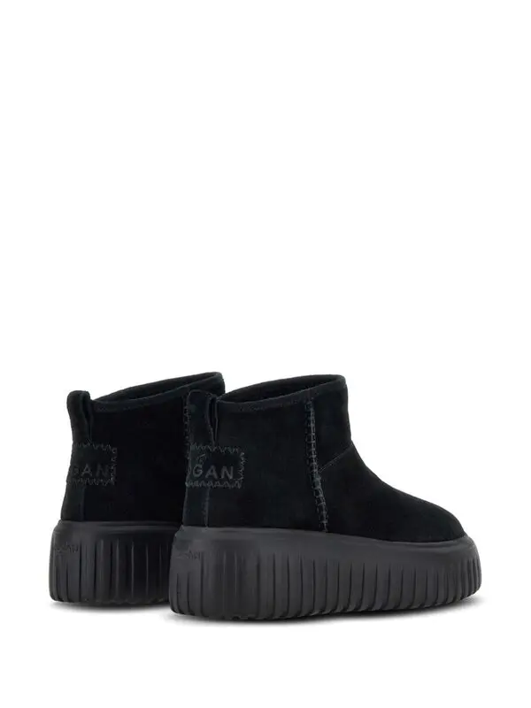 Hogan Basso Logo-print Boots - Black