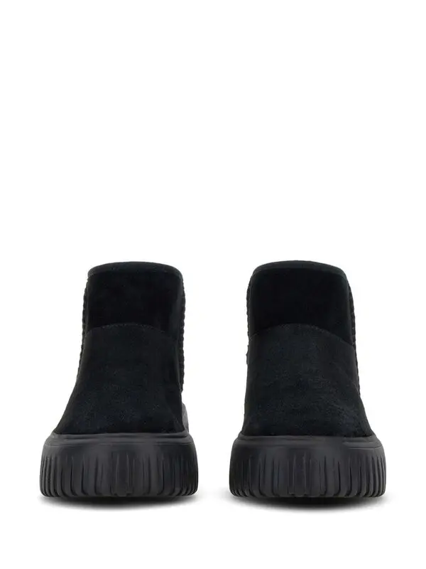 Hogan Basso Logo-print Boots - Black