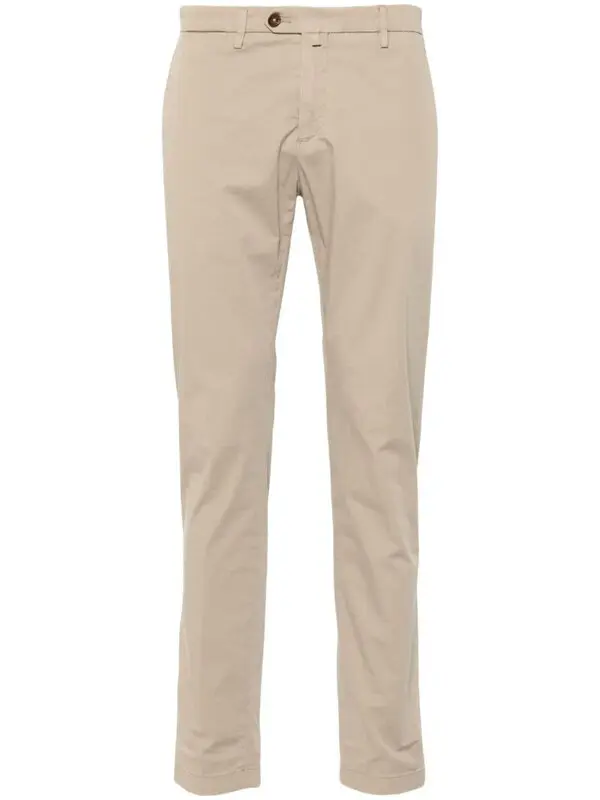 BRIGLIA 1949 Pressed-crease Tapered-leg Trousers - Brown