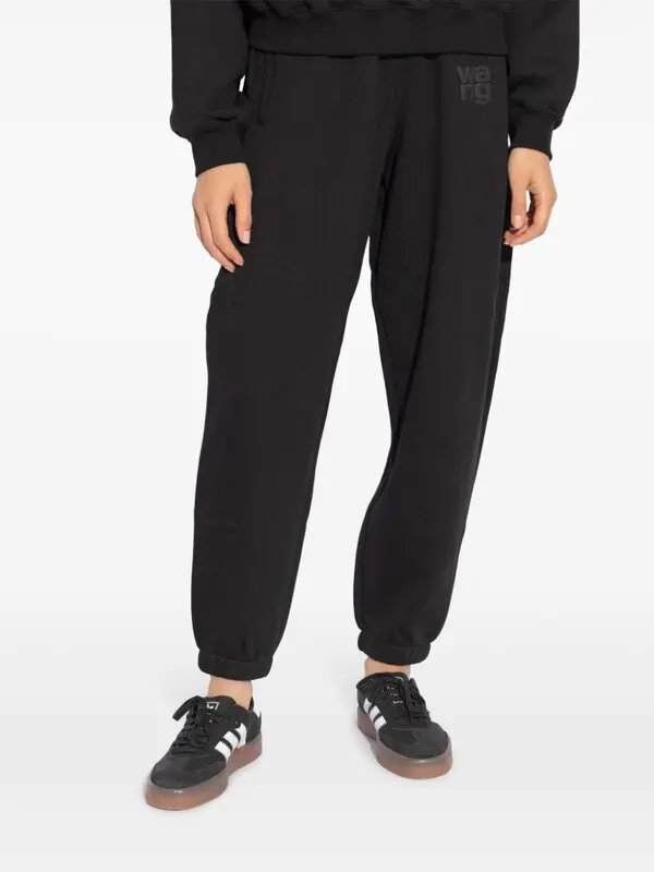 Alexander Wang Logo Cotton Track Pants - Black