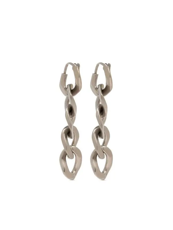 MAISON MARGIELA Curb-chain Drop Earrings - Silver