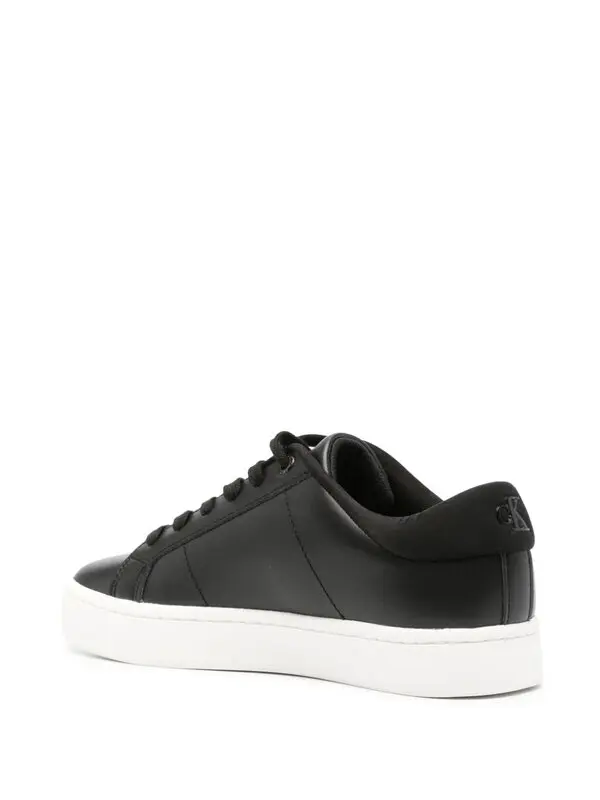 Calvin Klein Debossed-logo Leather Sneakers - Black