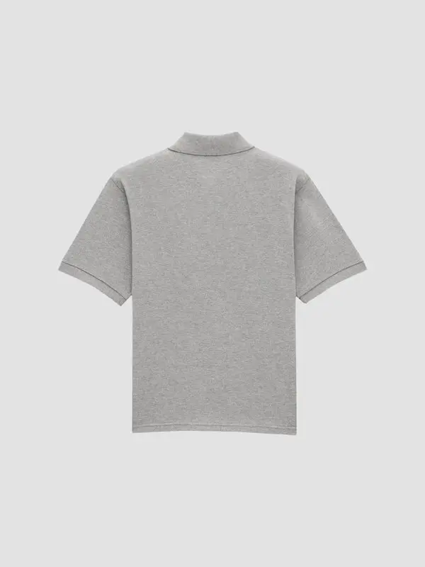 Saint Laurent Cassandre Polo Shirt In Pique - Gris Chine