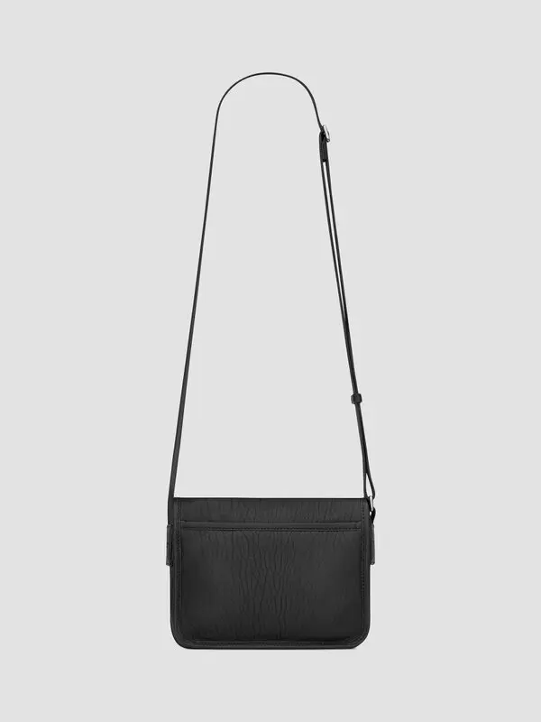 Saint Laurent Niki Messenger Bag In Grained Lambskin - Black