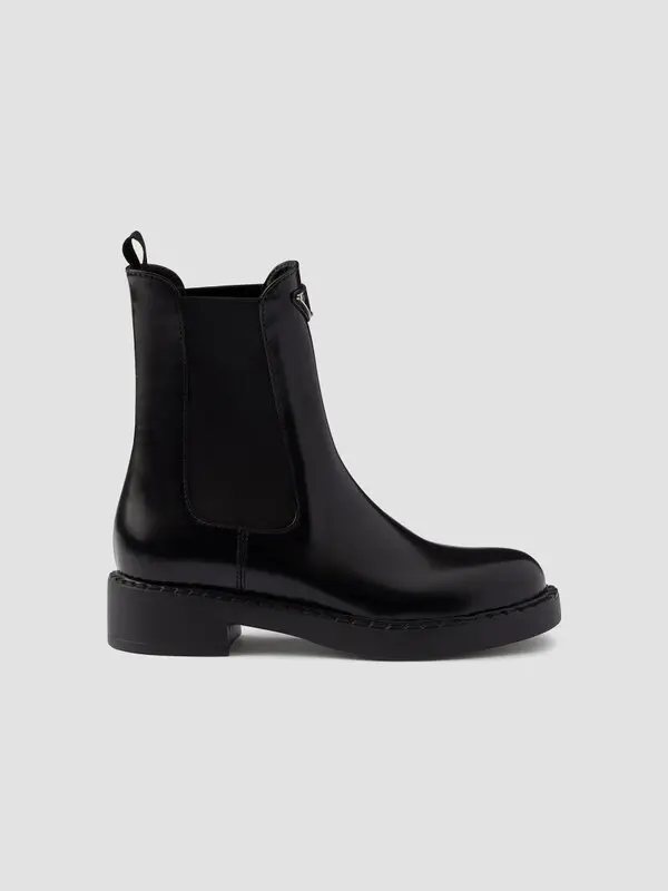 Prada Brushed Calf Leather Chelsea Boots