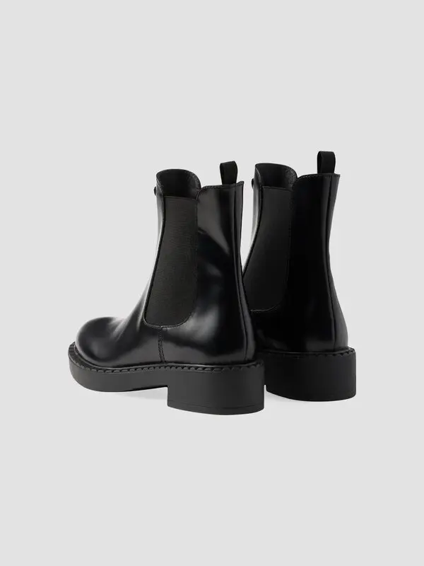 Prada Brushed Calf Leather Chelsea Boots