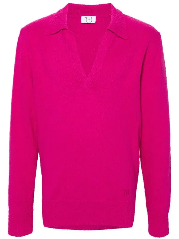 WINNIE N.Y.C Split-neck Bouclé Jumper