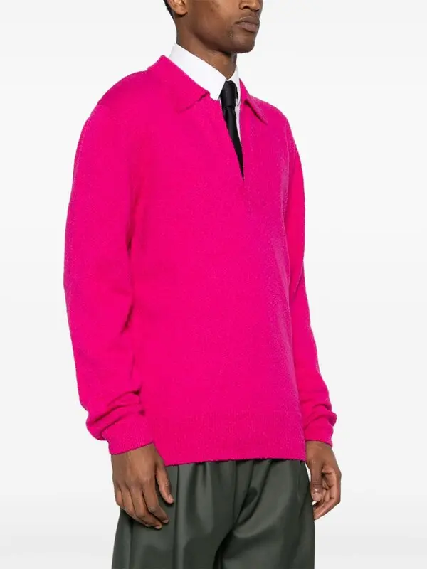 WINNIE N.Y.C Split-neck Bouclé Jumper