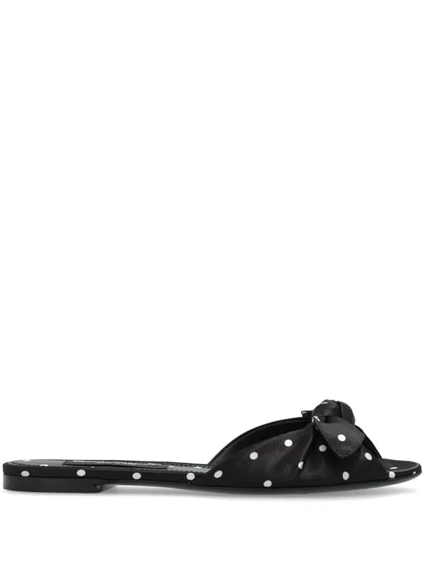 Dolce & Gabbana Polka Dot-print Satin Slides