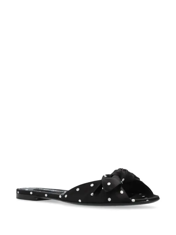 Dolce & Gabbana Polka Dot-print Satin Slides