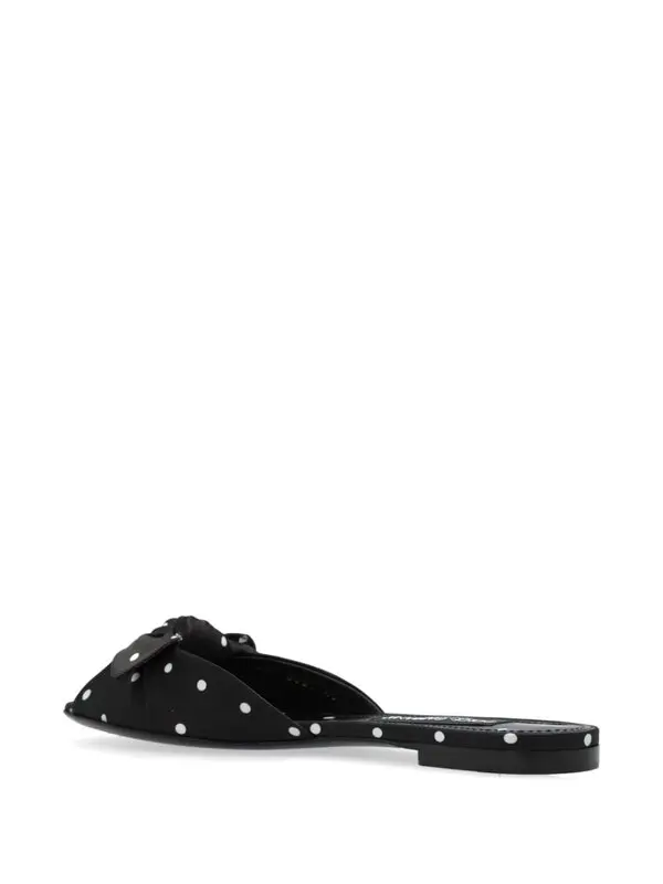 Dolce & Gabbana Polka Dot-print Satin Slides