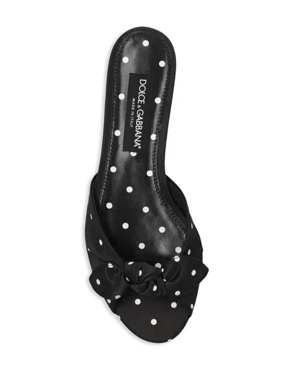 Dolce & Gabbana Polka Dot-print Satin Slides